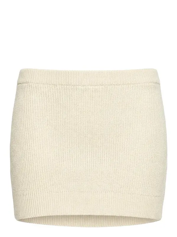 AYA MUSE Elastic Ribbed Knitted Short Skirt - Nude