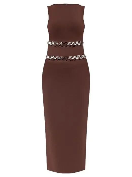 Cult Gaia Sleeveless Dress With Chain Detail - Red
