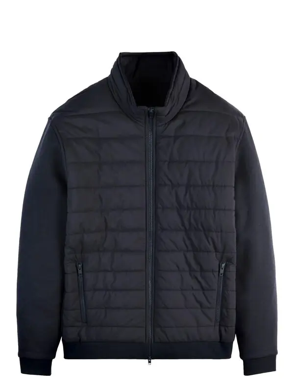 FAY Padded Bomber Jacket With Zipper Closure - Blue