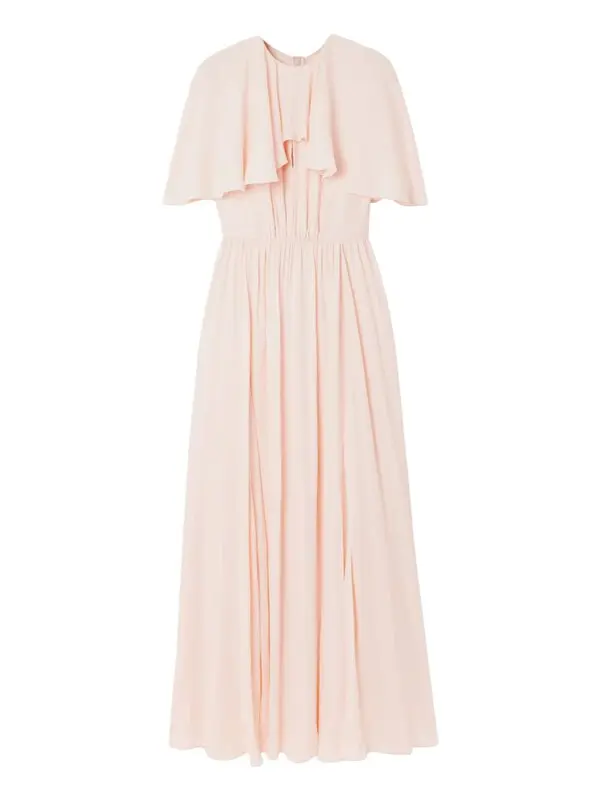 Giambattista Valli Pleated Crepe Midi Dress - Nude