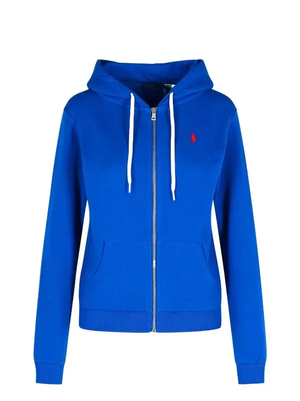 Polo Ralph Lauren Zip-up Hoodie With Drawstring Hood - Blue