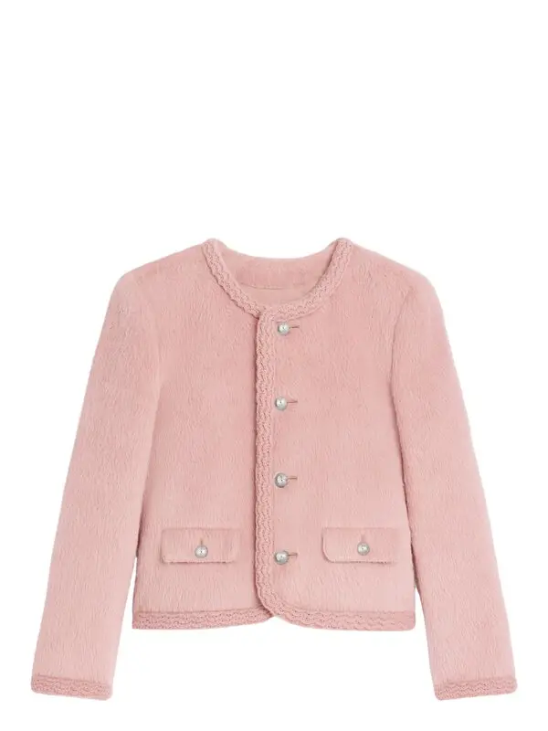 Celine Chelsea Jacket In Alpaca Wool - Ice Rose