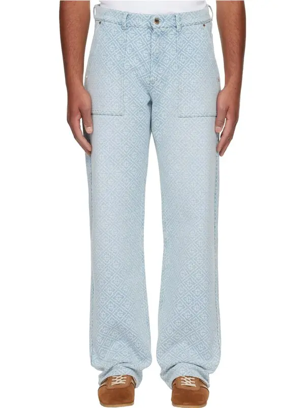 Casablanca Geometric Pattern Jeans - Gray