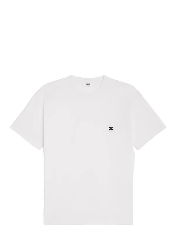 Celine Triomphe Loose T-shirt In Cotton Jersey - Grey/black