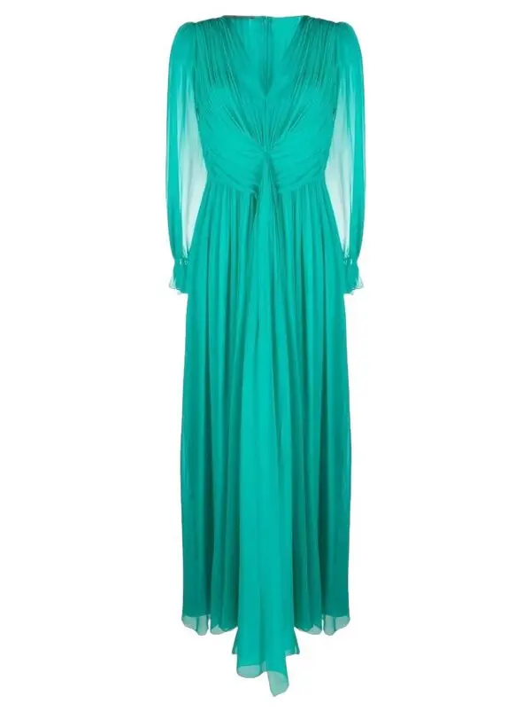 Alberta Ferretti Long Sleeve Maxi Dress - Green