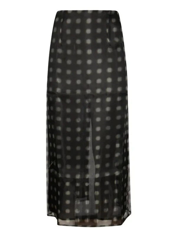 16Arlington Dia Printed Midi Skirt - Black