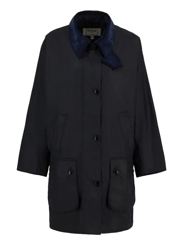 Barbour The Edit Alexa Loren Oversized Waxed Jacket - Black