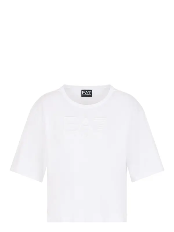 EA7 Embroidered Cotton T-shirt - White
