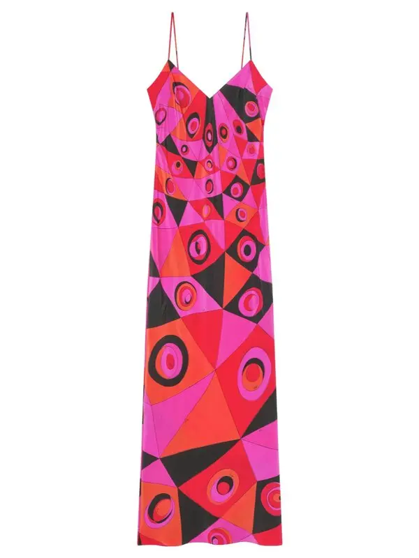 Emilio Pucci Oci Printed Maxi Dress - Fuchsia And Black