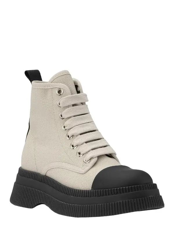 GANNI Lace-up High-top Boots - White