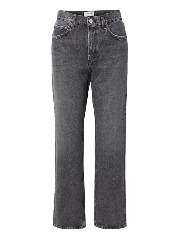 AGOLDE Mid-rise Straight-leg Denim Trousers - Black
