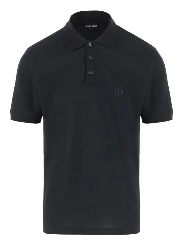 Giorgio Armani Classic Logo Polo Shirt - Navy Blue