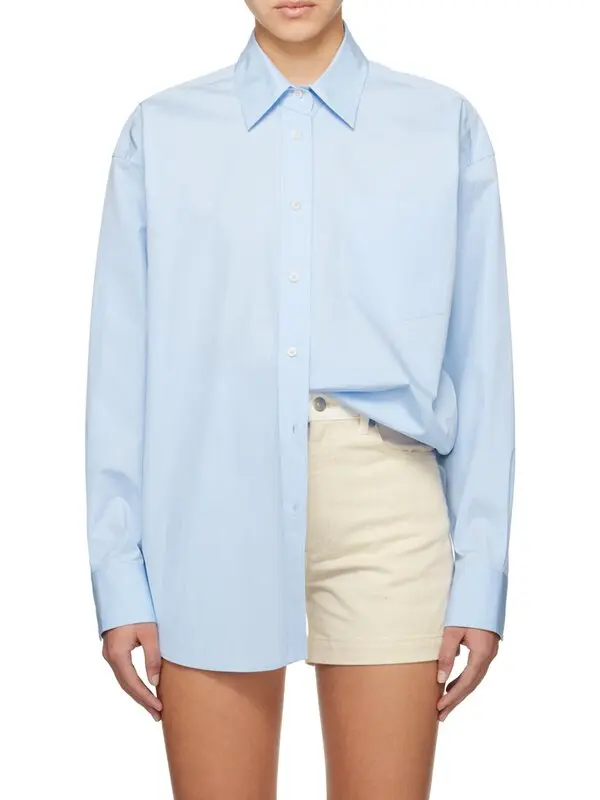 Stella McCartney Paneled Shirt With Pointed Collar - Blue
