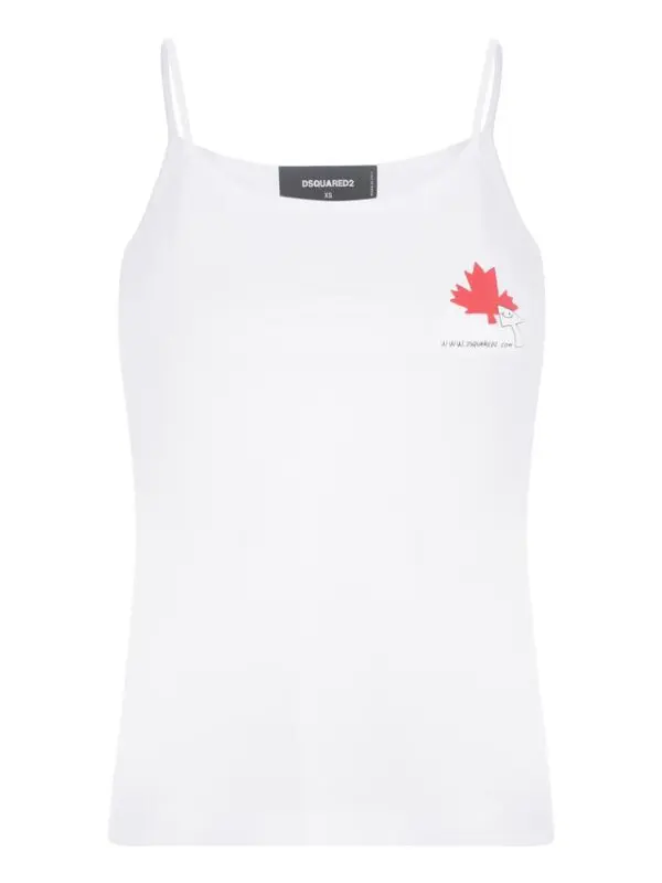 Dsquared2 Logo Print Vest Top - White
