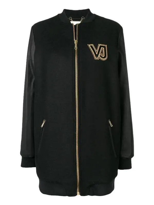 Versace Logo Zip-up Bomber Jacket - Black