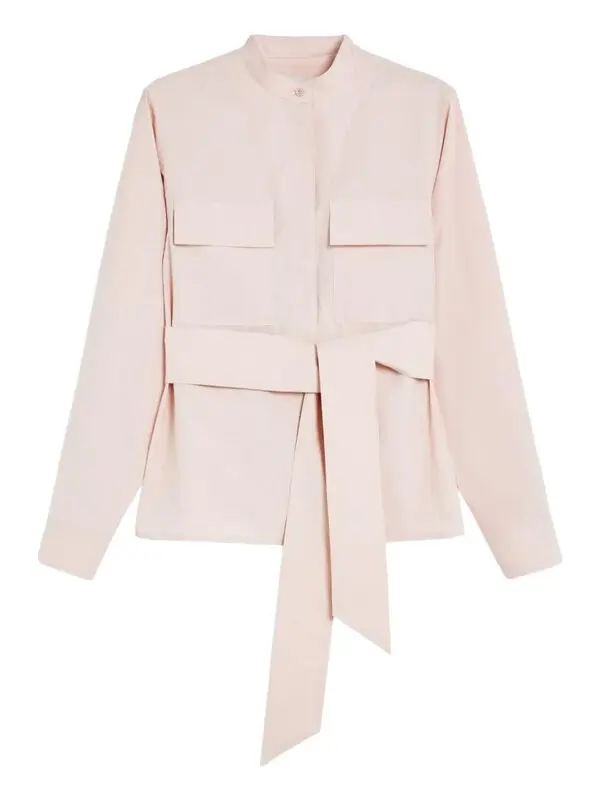 Max Mara Artu Belted Cotton Poplin Jacket - Pink