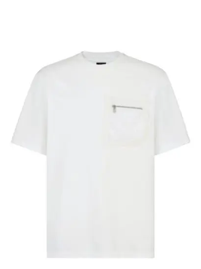 Fendi Monogrammed Pocket Crewneck T-shirt - White