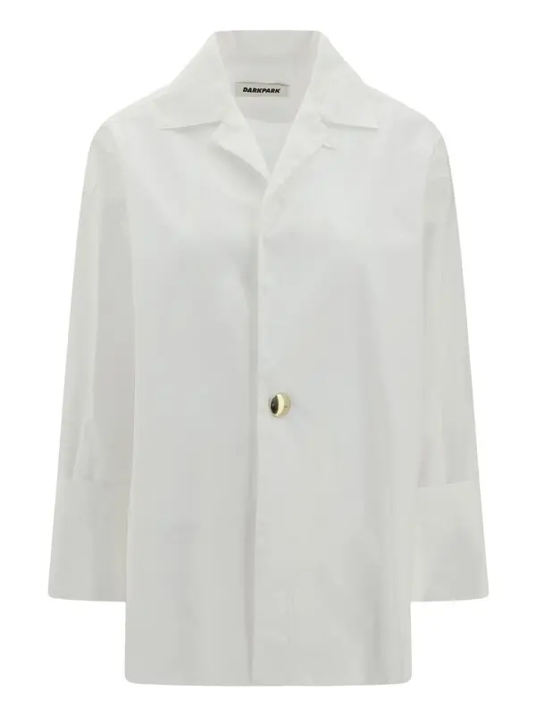 DARKPARK Oversized Button-up Top With Gold-tone Hardware - White