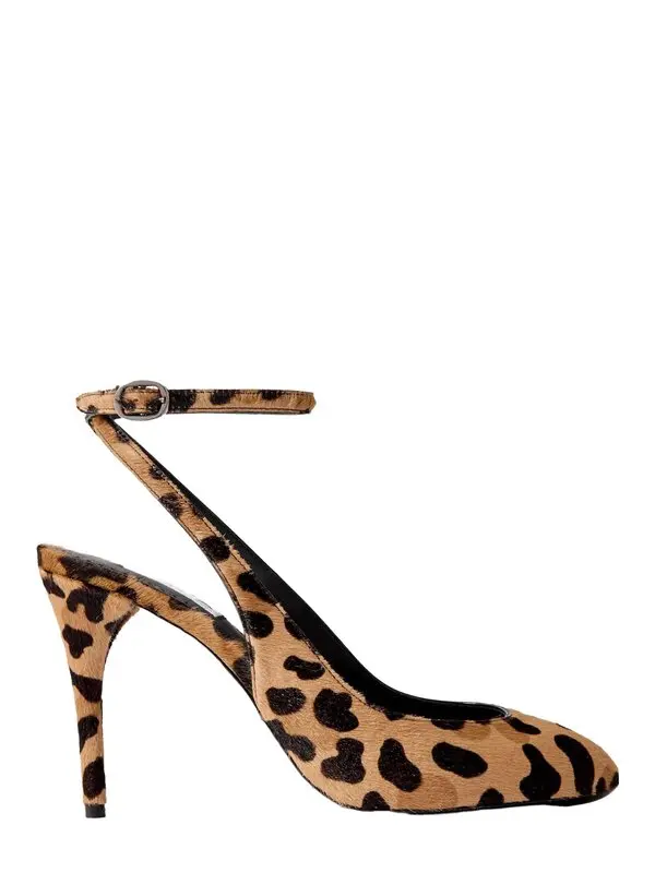 Alaïa Leopard Print High-heeled Sandals With Ankle Strap - Black