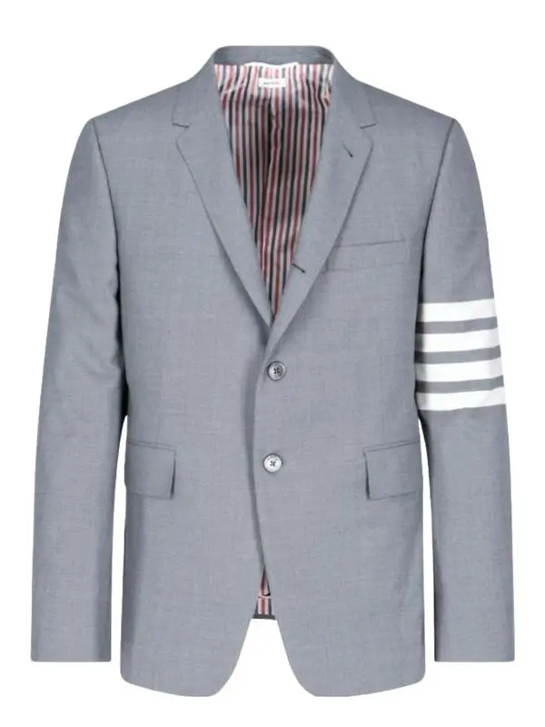 Thom Browne 4-bar Tailored Blazer - Medium Gray