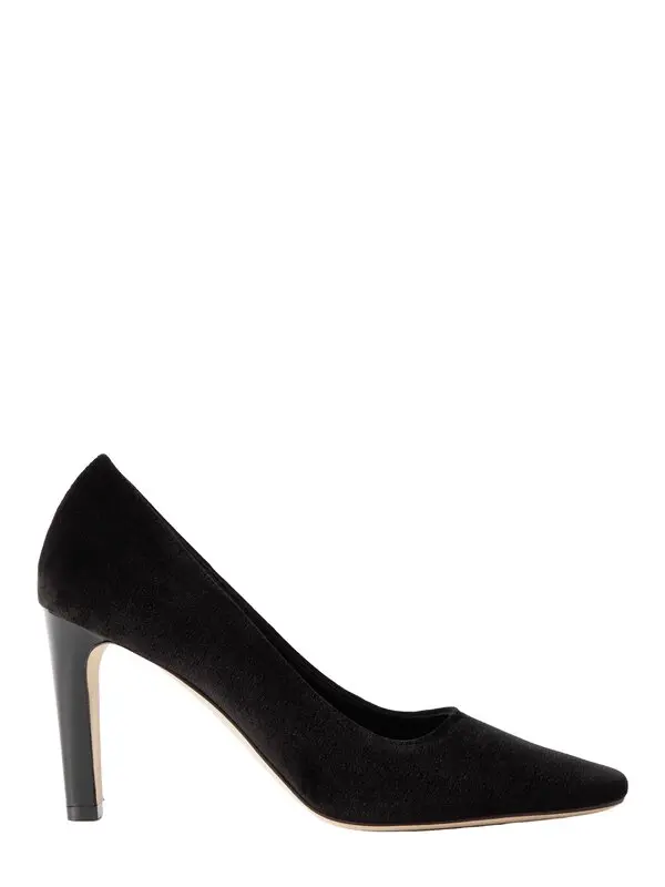 Manolo Blahnik Velvet Pumps - Black