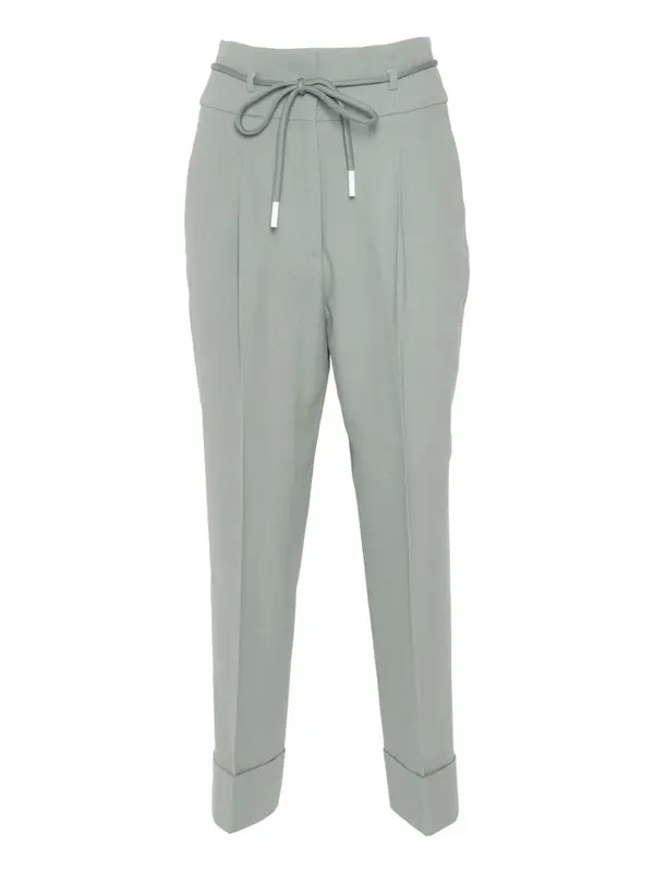 Peserico Drawstring Cropped Trousers - Gray