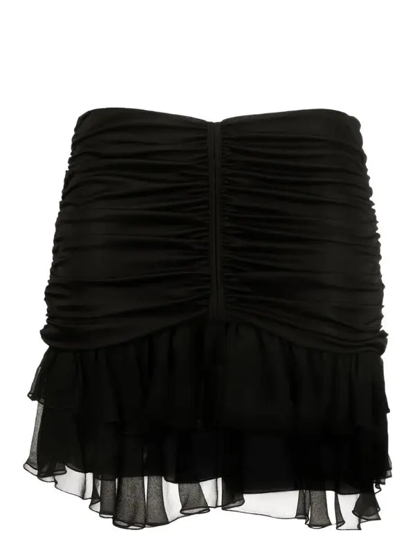 Blumarine Gathered Detail Mini Skirt - Black
