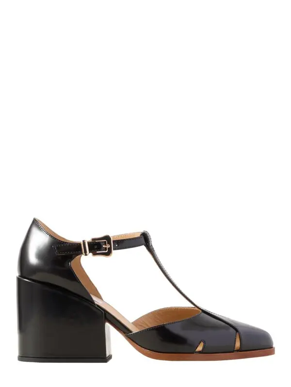 Gabriela Hearst Chunky High Heel Mary Jane Shoes - Black