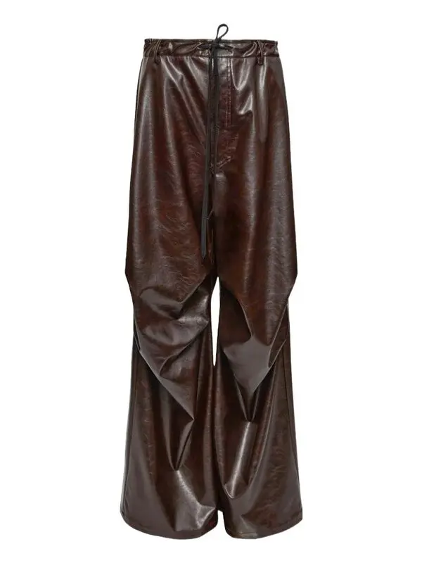 MAISON MARGIELA Drawstring Draped Trousers - Brown
