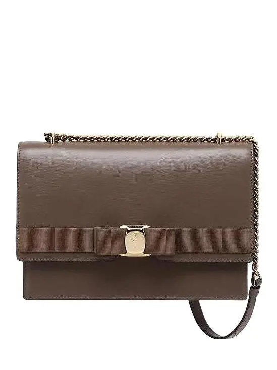 FERRAGAMO Vara Bow Satchel Bag - Brown