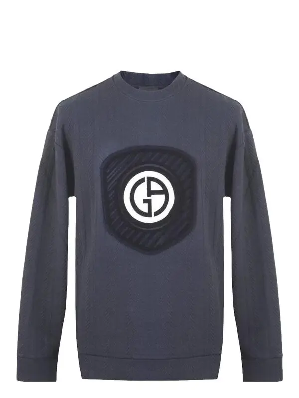 Giorgio Armani Logo Crew Neck Sweater - Black