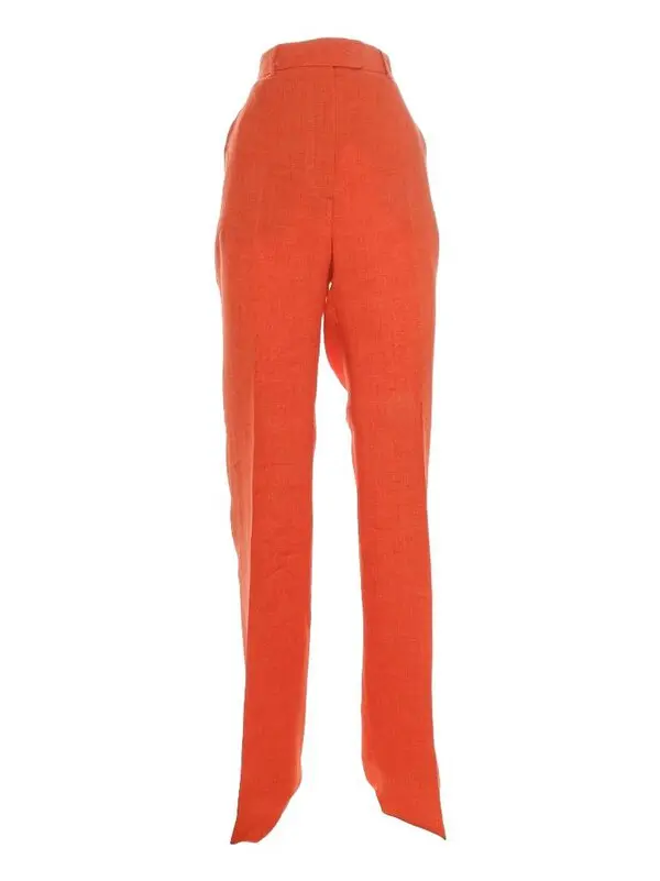 Max Mara High Waist Belted Logo Casual Pants - Orange