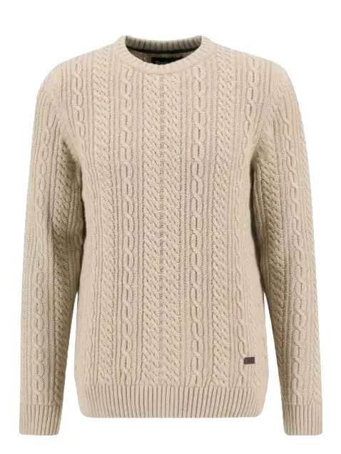 Barbour Cable Knit Crewneck Sweater - Camel