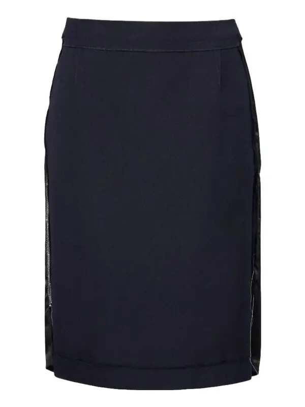 MAISON MARGIELA Midi Skirt With Contrast Satin Panels - Blue
