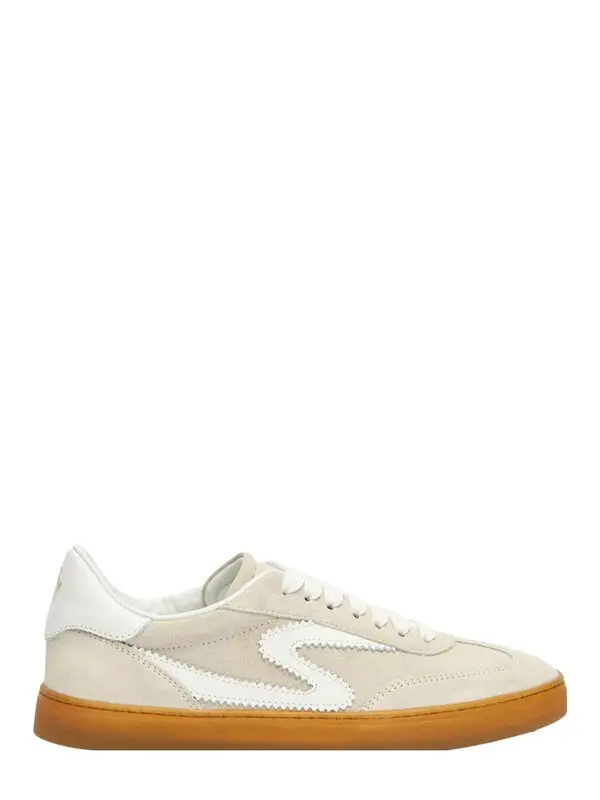 STUART WEITZMAN S-pattern Lace-up Low-top Sneakers - Pebbles/white