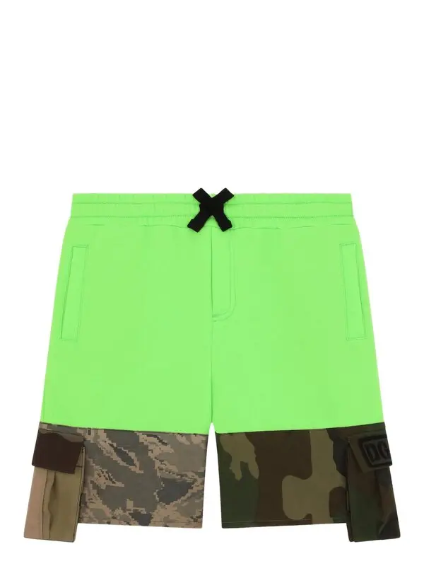 Dolce & Gabbana Camouflage Patchwork Shorts - Green