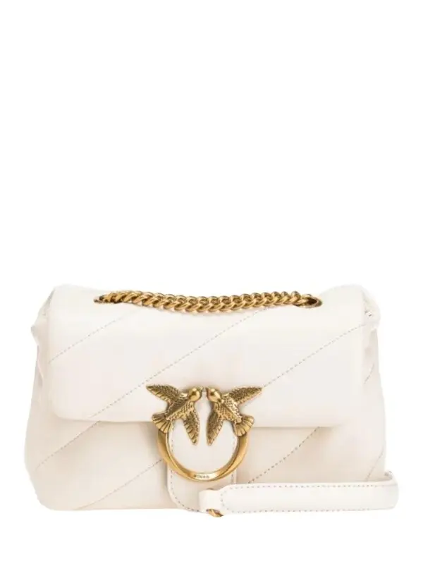 Pinko Quilted Chain Crossbody Bag - White