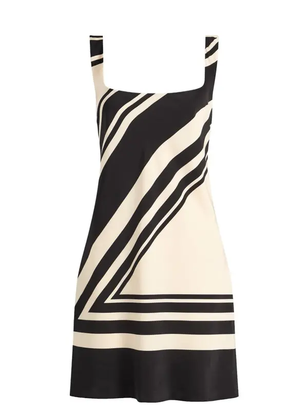 SIR. Pietra Printed Silk Crepe De Chine Mini Dress - Black