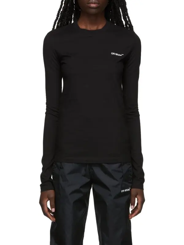 Off-White Diag Stripe Long Sleeve T-shirt - Black