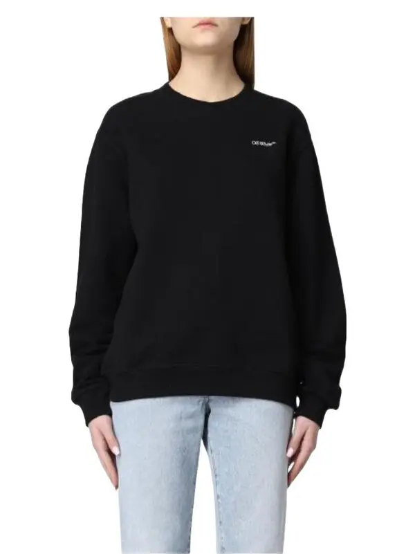 Off-White Logo Print Long Sleeve Sweatshirt - Black