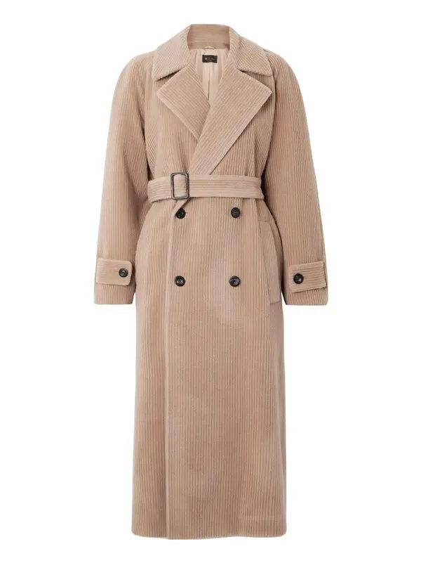 Loro Piana Double-breasted Belted Coat - Beige