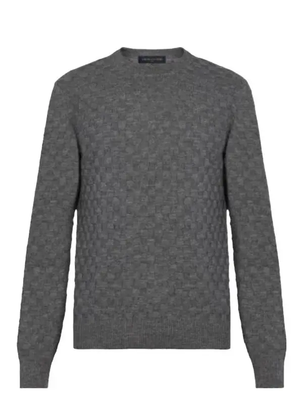 C.P. COMPANY Textured Knit Crewneck Sweater - Black