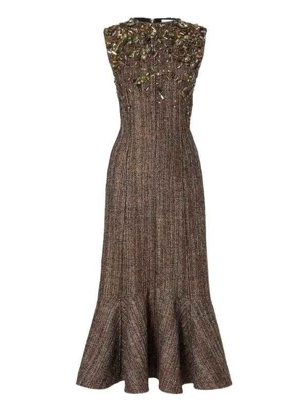 Fendi Multicolor Wool And Alpaca Dress - Brown