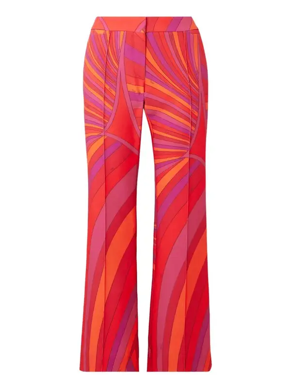 Emilio Pucci Printed Crepe Trousers - Red