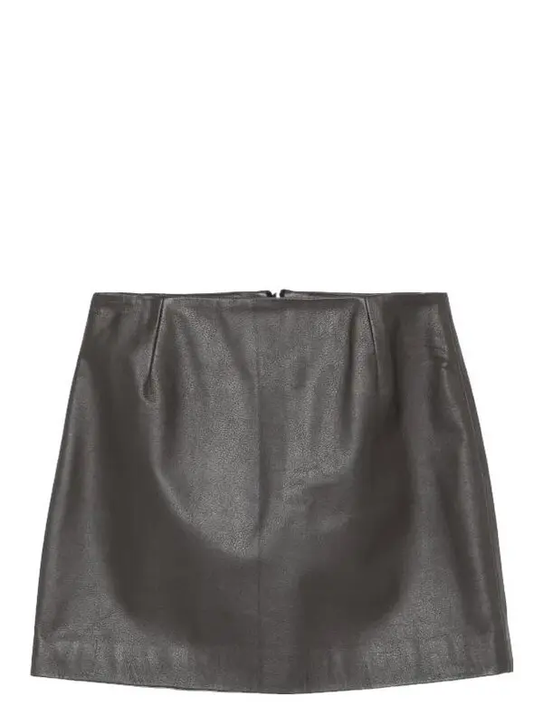 BLAZÉ MILANO Leather Mini Skirt - Brown