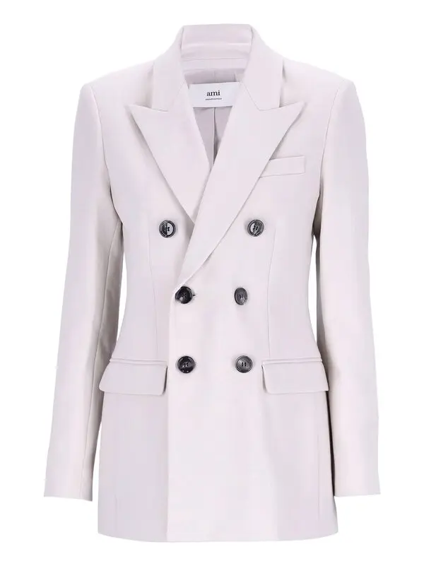 Ami Double-breasted Blazer - White