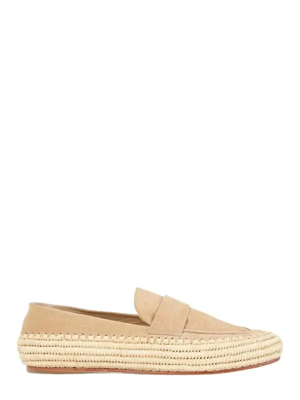 PALOMA BARCELO Round Toe Loafers With Rope Sole - Light Brown