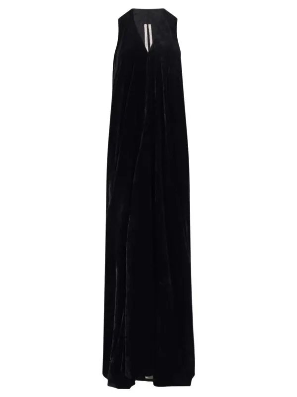 Rick Owens V-neck Sleeveless Midi Dress - Black