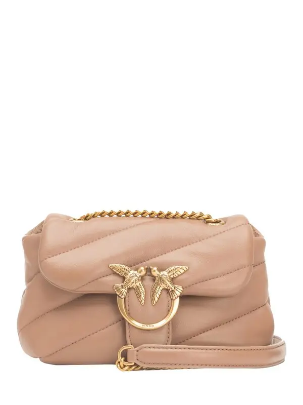 Pinko Love Baby Puff Quilted Crossbody Bag - Nude