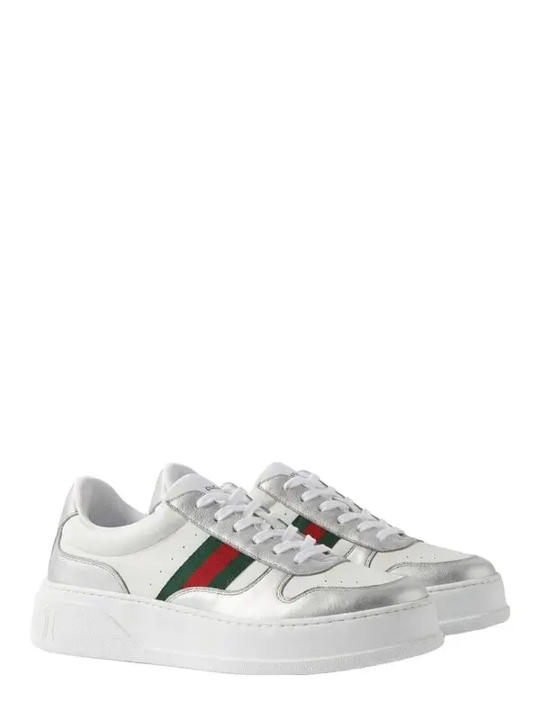 Gucci Web Detail Chunky Sneakers - White